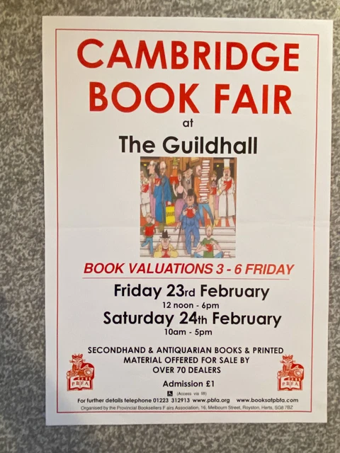 POSTER VINTAGE ANNI '90 Cambridge Book Fair - The Guildhall EUR 5,84 ...