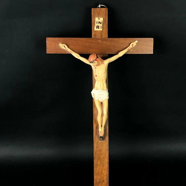 VINTAGE CRUCIFIX CROSS Jesus Christ Crucifixion Religious Christian Catholic Old £43.97 ...