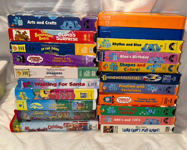 21 KIDS VHS Tapes Barney Blue’s Clues Wiggles Teletubbies Berenstain ...