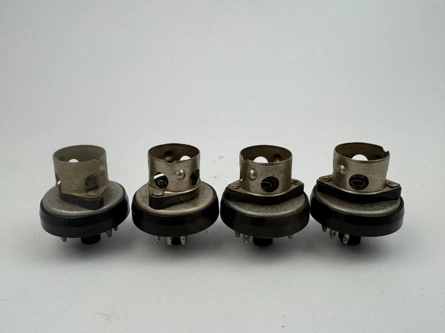 4X SELTENE RÖHREN Adapter EF12 EF86 VEB Röhrenwerk Tube Socket Adapter ...