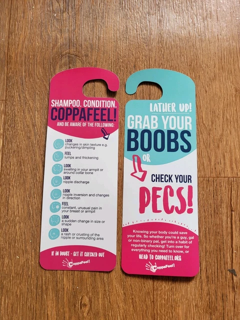 4 COPPAFEEL BODY Check Hangers Breast Cancer Awareness Pecs £11.12 ...
