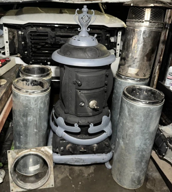ANTIQUE WOOD STOVE 1800s Germer Stove Co. Oilfield Erie, PA. Air ...