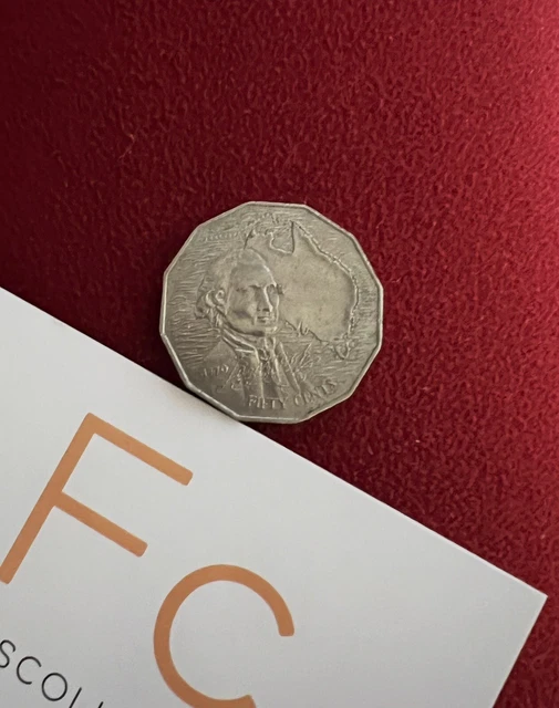 1970 ‘CAPTAIN JAMES COOK BICENTENNIAL’ 50c COIN - AUSTRALIAN CIRCULATED ...