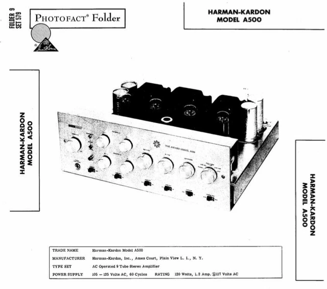 HARMAN KARDON A500 Schematic Diagram Service Manual Schaltplan EUR 12 ...