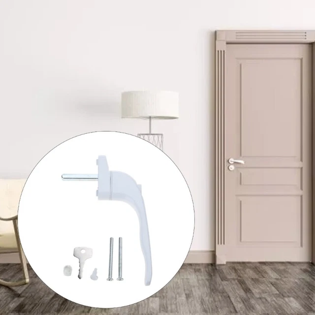 UPVC WHITE UNIVERSAL Espag Window Handle for Key Locking For Double ...