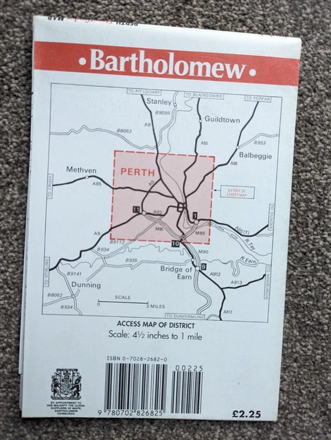 PERTH MAP. PERTH Streetfinder Map. Bartholomew City Centre Map of Perth ...