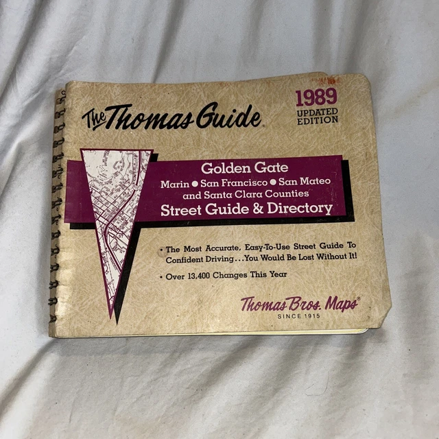 THE THOMAS GUIDE Golden Gate San Francisco Map Book 1989 Vintage $19.95 ...