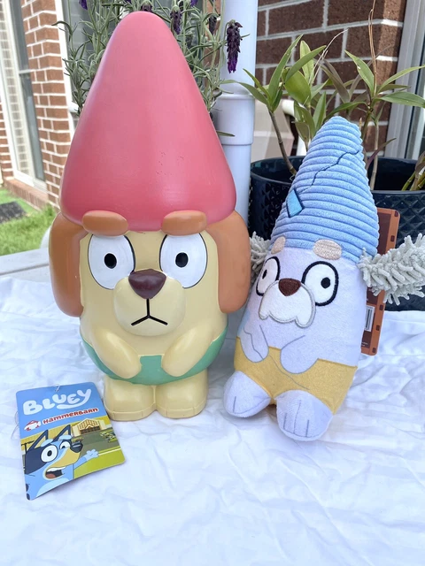 BLUEY TONY GARDEN Gnome & Jeremy Dog Toy Hammerbarn Bunnings Exclusive ...