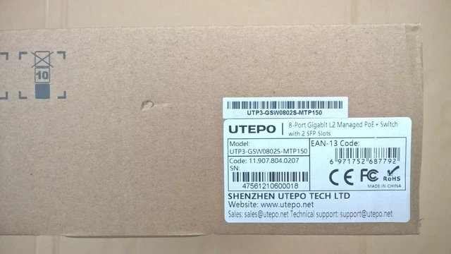 UTEPO 8-PORT GIGABIT L2 Managed PoE+ Switch with 2 SFP Slots £199.95 ...