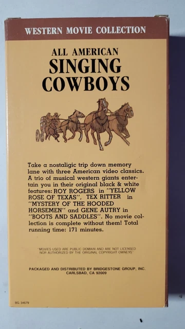 ALL AMERICAN SINGING Cowboys Western Movie Collection (VHS) Rogers ...