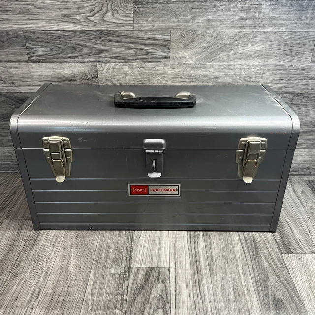 VINTAGE SEARS CRAFTSMAN Metal Tool Box W/ Pullout Metal Tray Model 6500 ...