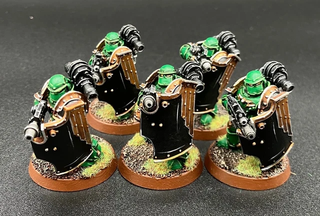 40K PAINTED SALAMANDERS Legion Space Marines Breacher Siege Squad Horus ...