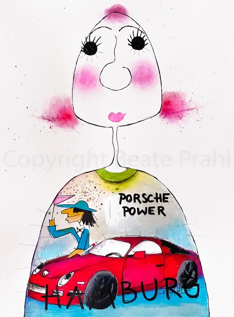 KUNST BEATE PRAHL, Hedda, Udo Lindenberg Comic, Porsche, Druck auf ...