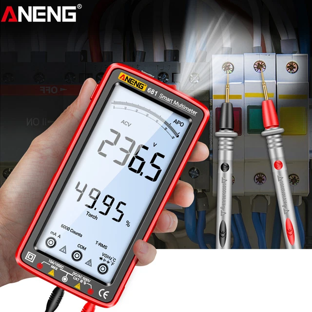 SMART ANTI-BURN RECHARGEABLE Multimeter True RMS Multimetr Ohm Diode ...