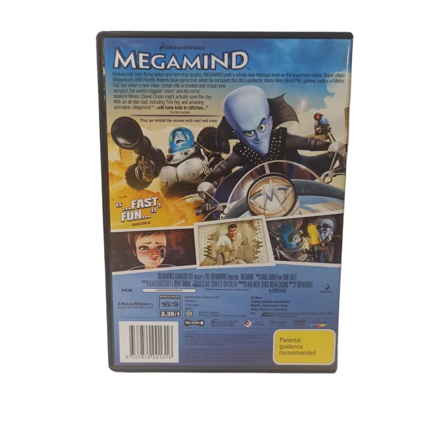 MEGAMIND (DVD) DREAMWORKS Animation Kids Children Family Superhero ...