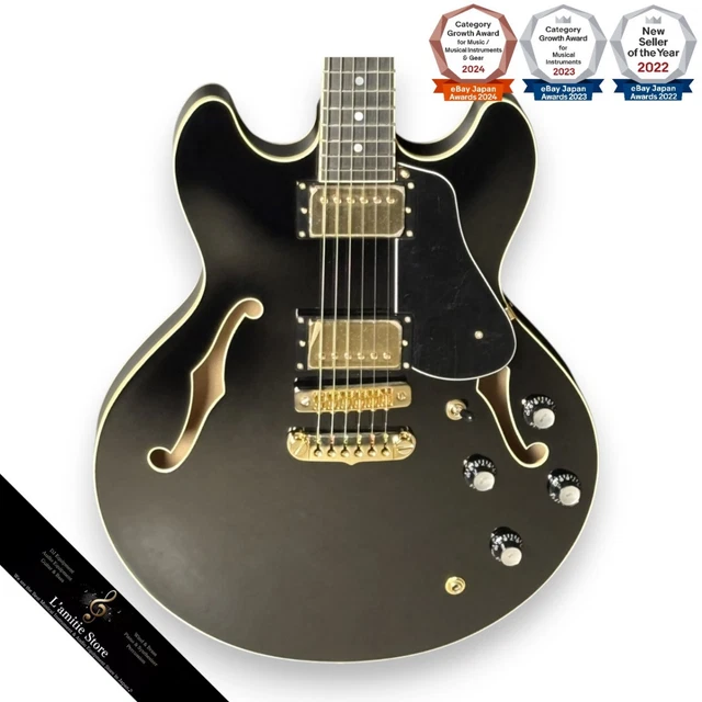 ARIA PRO II TATONIC Black Electric Guitar TA Series SemiHollow Mahogany ...