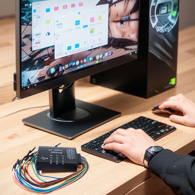 USB LOGIC ANALYZER 100M Sample Rate Portable USB Logic Analyzer 16 ...