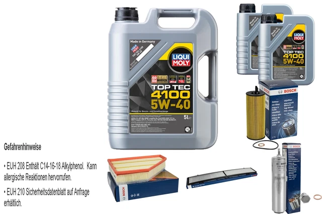 BOSCH INSPECTION SET 7L Liqui Top Moly Tec 4100 5W-40 pour BMW 3 Touring EUR 169,27 - PicClick FR