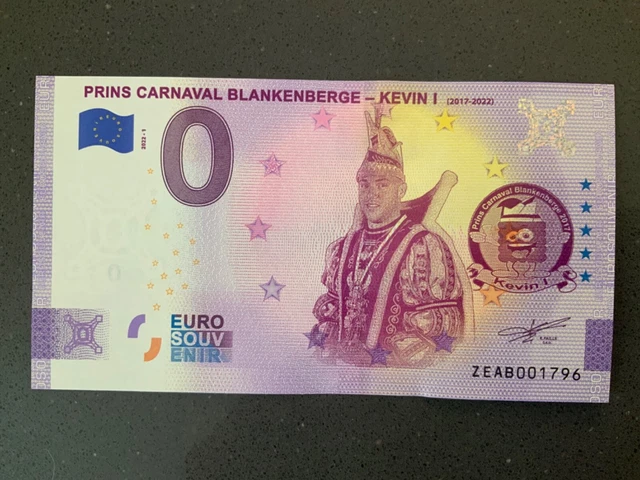 NULL-0-EURO-SOUVENIR-SCHEIN 2022-1 # Prins Carnaval Blankenberge ...