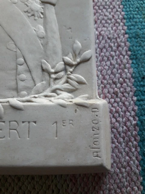 TRÈS BELLE PLAQUE En Relief De S.M ALBERT 1er Signée Alonzo .D EUR 48 ...