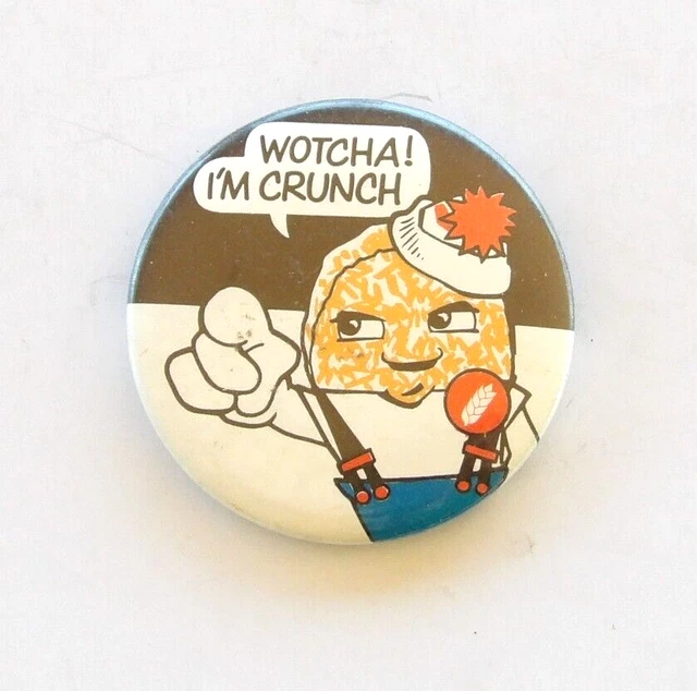 VINTAGE WEETABIX UK Wotcha I'm Cruch Breakfast Cereal Souvenir Tin Pin ...