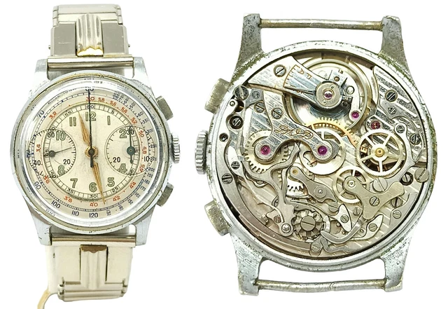 OROLOGIO CRONOGRAFO VALJOUX 23 vintage anni 40 swiss watch ultra rare ...