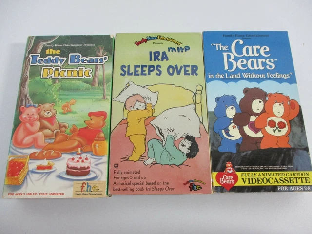 3 F.H.E. VHS Tapes: Care Bears Land Without Feelings, Teddy Bear Picnic ...