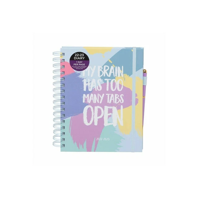 WHSMITH 2022-2023 ACADEMIC A5 Day to Page Tabbed Too Many Tabs Mid Year ...