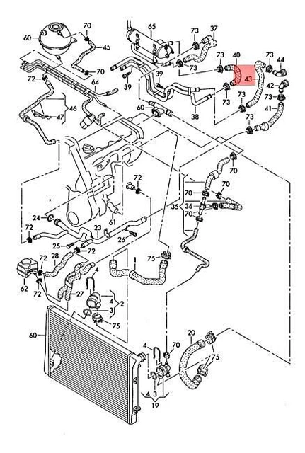 NEW VW AUDI Seat Skoda Golf R32 Coolant Hose Exhaust Cooler 3C0121157Bq ...