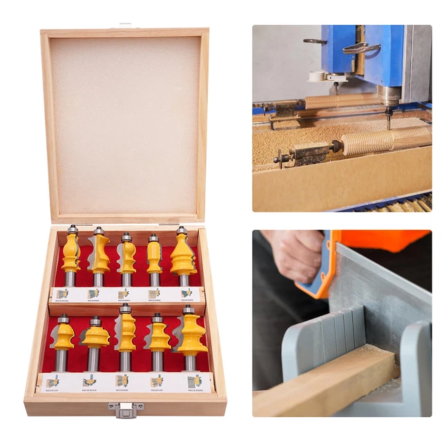 10PCS 1/2& SHANK Molding Router Bit Set Architectural Specialty ...