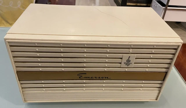 VINTAGE MCM 1950S Emerson Model 832 Series B Off-White Tabletop AM Tube ...