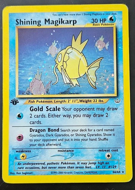 SHINING MAGIKARP 66/64 Neo Revelation 1° 1. Carta Pokemon Edizione EUR ...