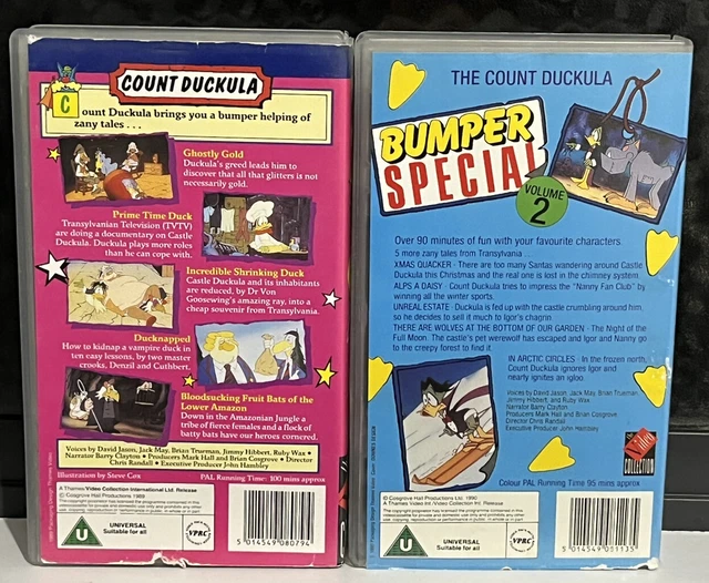 COUNT DUCKULA BUMPER Special 1 & 2 VHS PAL Video Tapes 1989/1990 Thames ...
