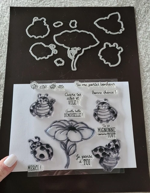 MARIENKÄFER MARIENKÄFER INSEKTEN Stempel und Schneiden Stanzen Set Sehr guter Zustand Handwerk ...