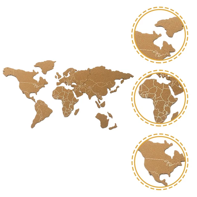 WORLD MAP CORK board Cork Board World Map Pin Board Cork Pin Board Home ...