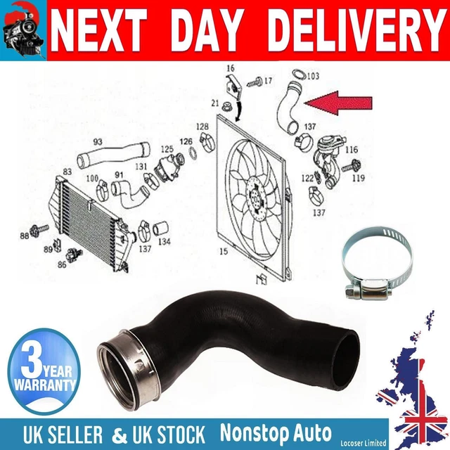 TUBO TUBO INTERCOOLER Turbo Per Mercedes Classe M W163 Ml 270 Cdi ...