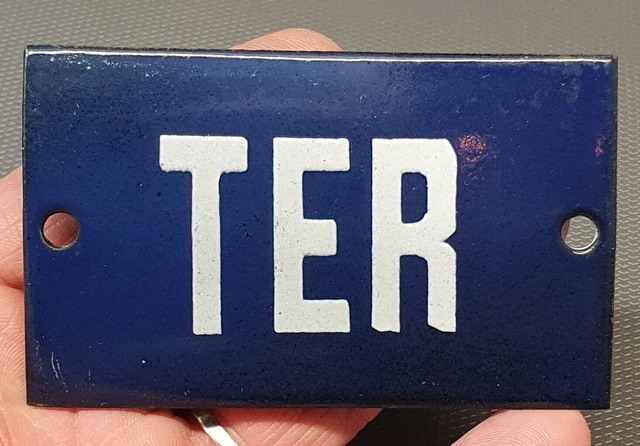 ANCIENNE PLAQUE ÉMAILLÉE de rue bombée TER Réf AP192 EUR 23,00 - PicClick FR
