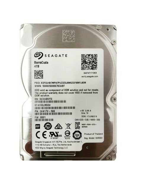 SEAGATE BARRACUDA 4TB Interne 5400RPM 2.5 Pouce HDD (ST4000LM024) OEM ...