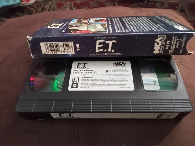 E.T. ET THE Extra Terrestrial VHS 1982 Rare Green and Black Tape ...