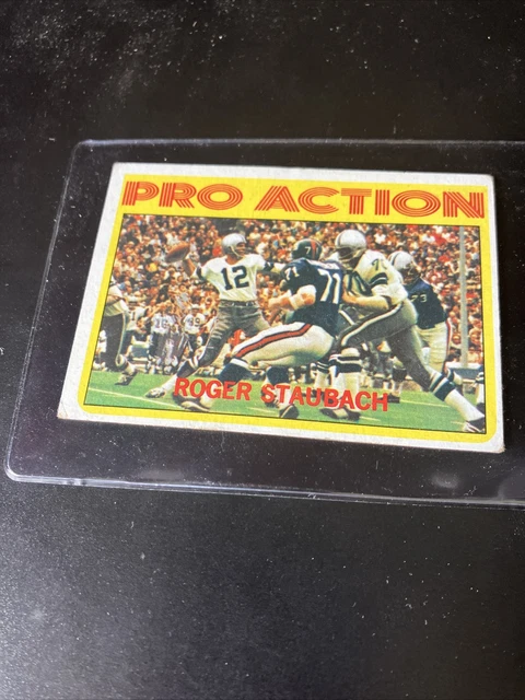 CARTE ROGER STAUBACH 1972 Pro Action Topps #122 recrue RC DALLAS ...