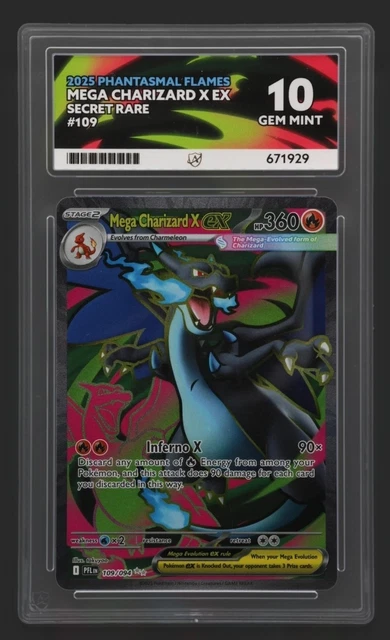 POKÉMON TCG - Mega Charizard X Ex, 109/094 - Phantasmal Flames - ACE ...