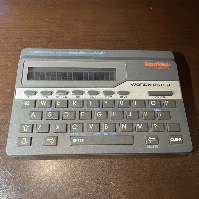 FRANKLIN WORDMASTER DELUXE Dictionary Merriam Webster Spell Check WM ...