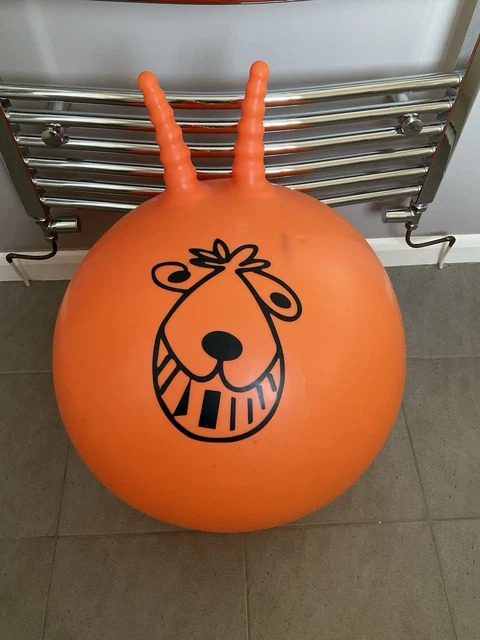 RETRO SPACE HOPPER Orange 60cm Large Kids & Adults With Foot Pump £5.98 ...