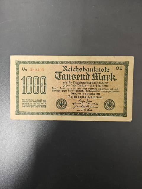 GELDSCHEIN, DEUTSCHLAND, 1000 Tausend Mark, 1922, Papiergeld ...