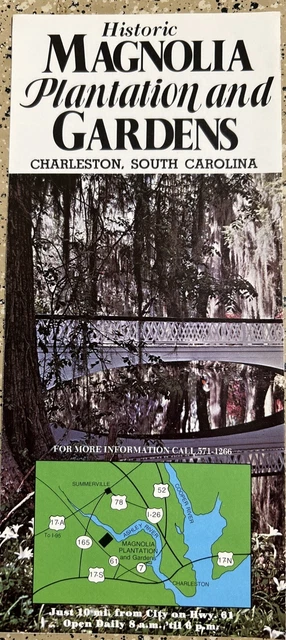 VTG MAGNOLIA PLANTATION Gardens Charleston Sc Historic Pamphlet Adv ...