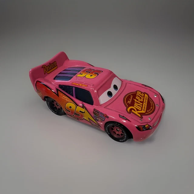 DISNEY PIXAR CARS Lightning Mcqueen pink 1:55 Diecast New Loose will ...