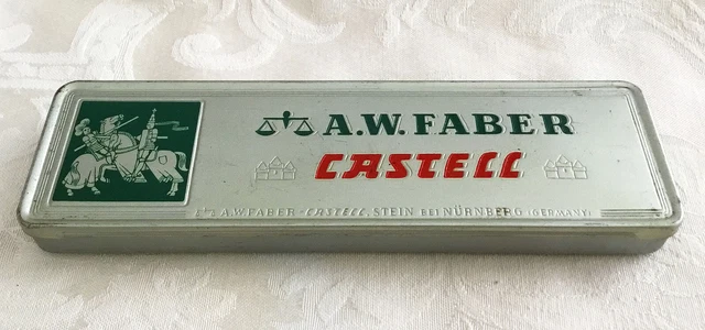 12 VINTAGE AW Faber Castell 9000 Pencils 2H Metal Case Unsharpened ...