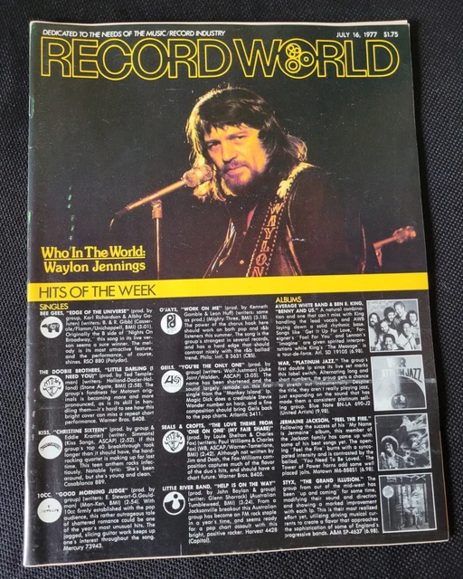 RECORD WORLD MAGAZINE, July 16, 1977, Waylon Jennings, Yes, Great Shape ...