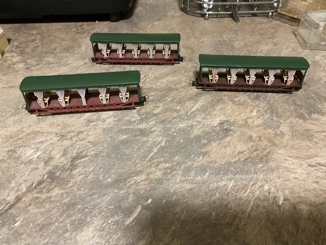 HOE 009 NARROW gauge x rake of 3 jouef Decauville coaches used complete ...