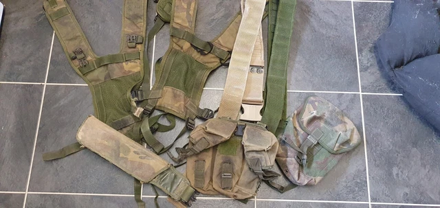 ORIGINAL BRITISH ARMY Dpm Webbing Pouches and damaged fasteners spares ...